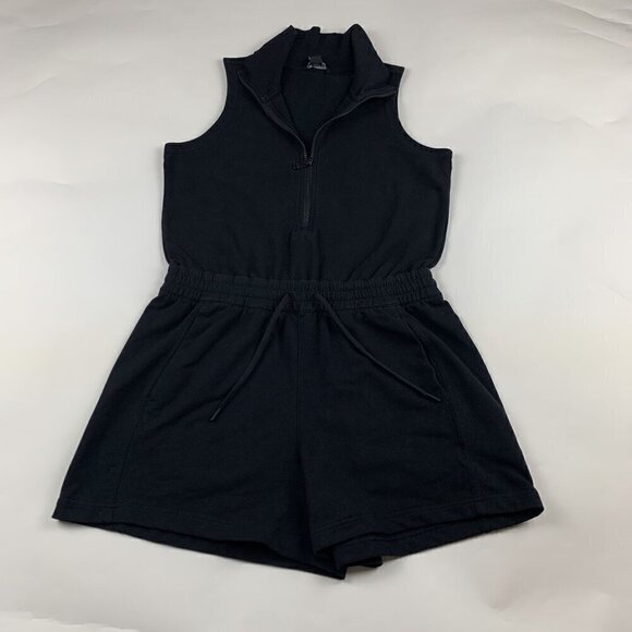 Athleta | Pants & Jumpsuits | Athleta Black Retro Terry Knit Zip Front ...